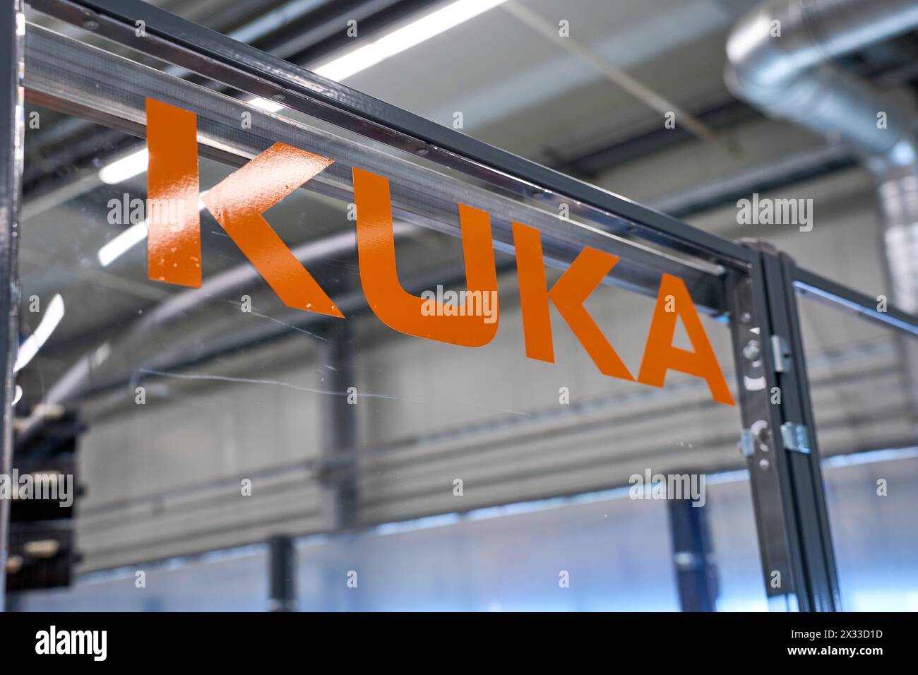 Augsburg, Bavaria, Germany - April 24, 2024: Logo of KUKA in Augsburg ...