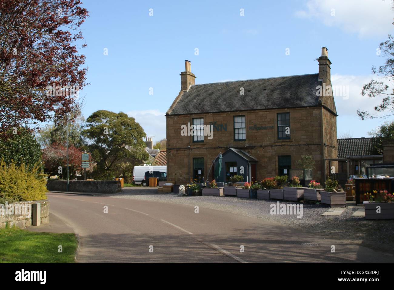 Exterior of Scottish pub The Inn Kingsbarns Fife Scotland April 2024 ...