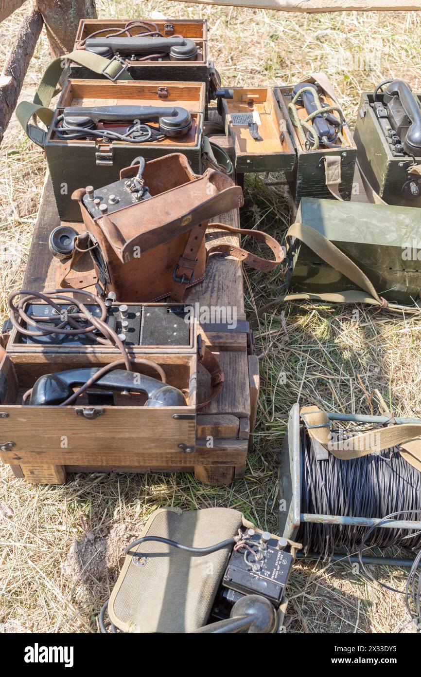communications equipment lying on the ground Stock Photo - Alamy