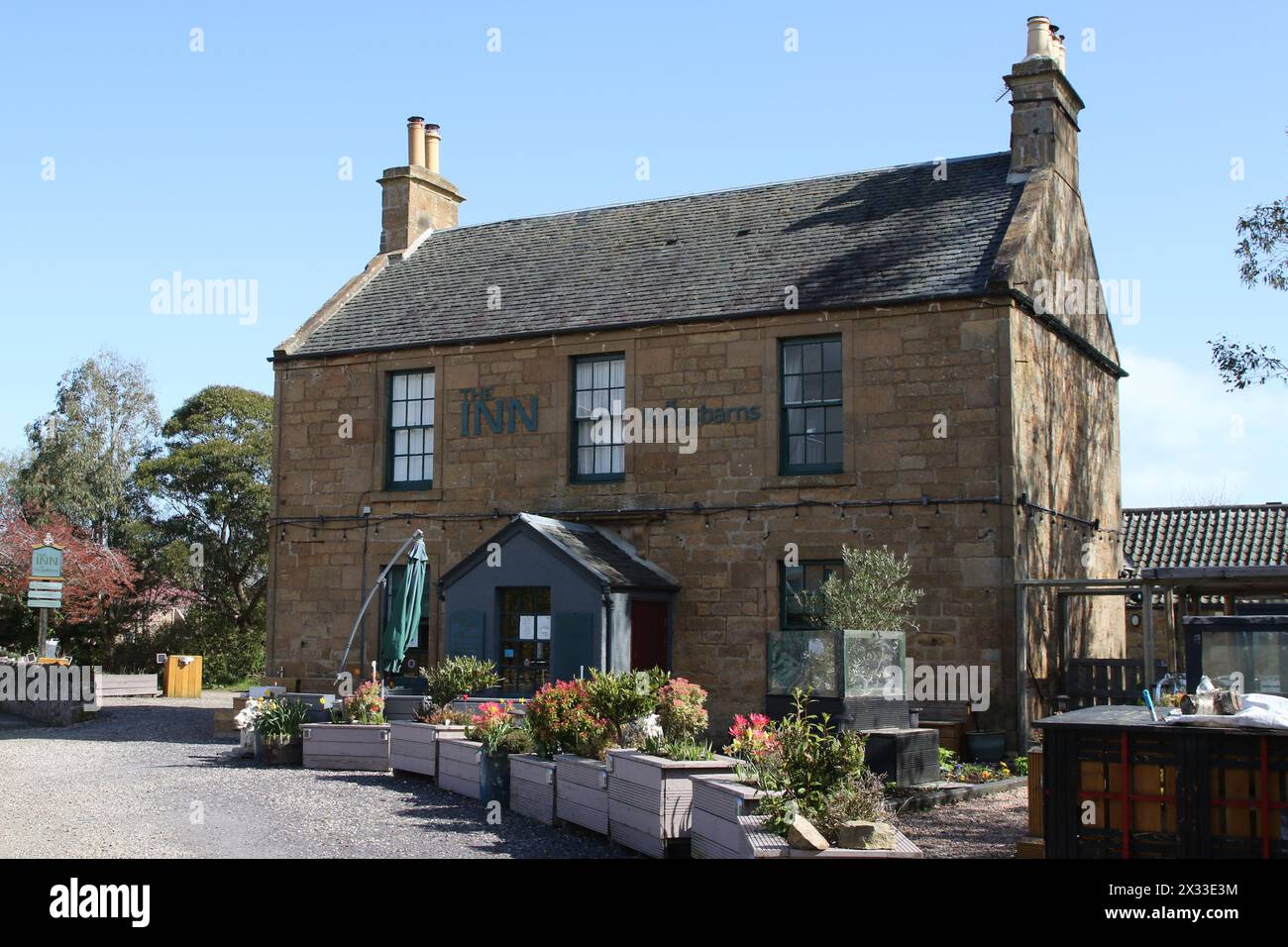 Exterior of Scottish pub The Inn Kingsbarns Fife Scotland April 2024 ...