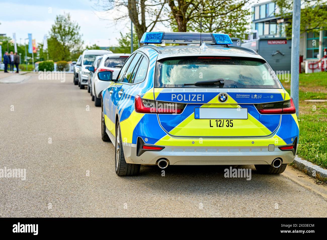 Augsburg, Bavaria, Germany - April 24, 2024: Bavarian police patrol car ...