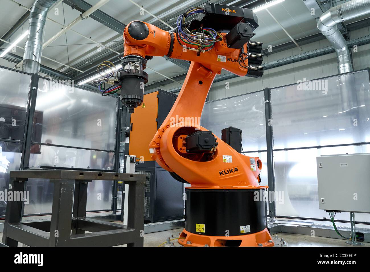 Augsburg, Bavaria, Germany - April 24, 2024: Kuka industrial robots on ...
