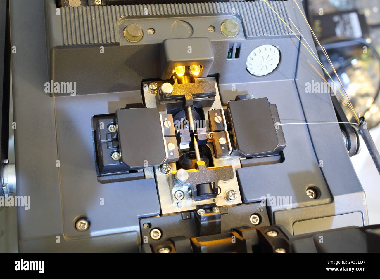 Welding machine Fiber-optic communication lines Stock Photo - Alamy