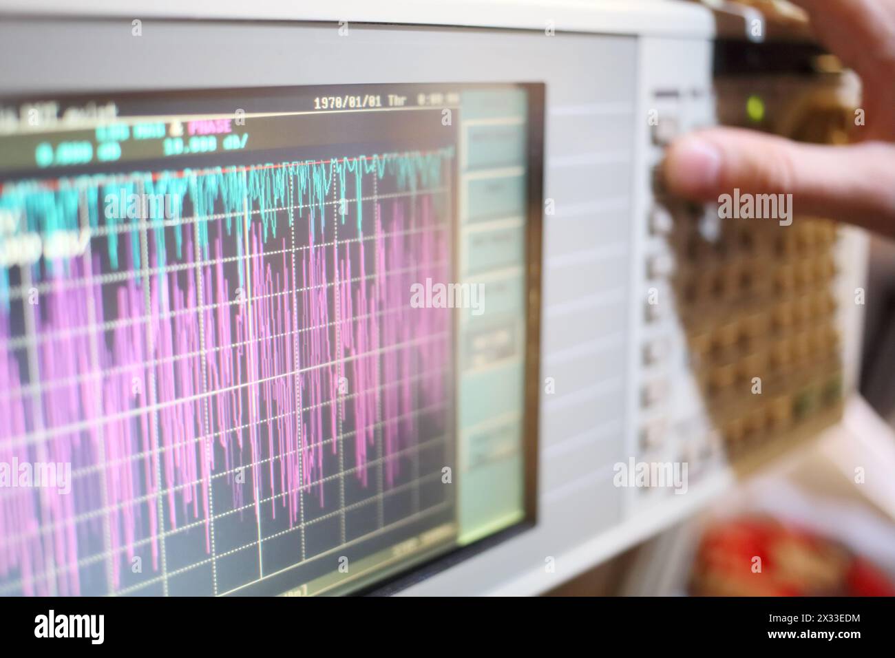Oscilloscope is a device for the study of the electrical signal Stock ...