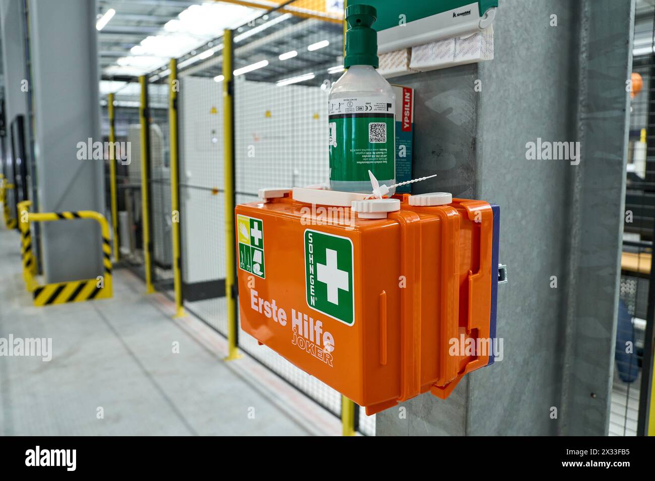 Augsburg, Bavaria, Germany - April 24, 2024: First aid kit in a factory ...