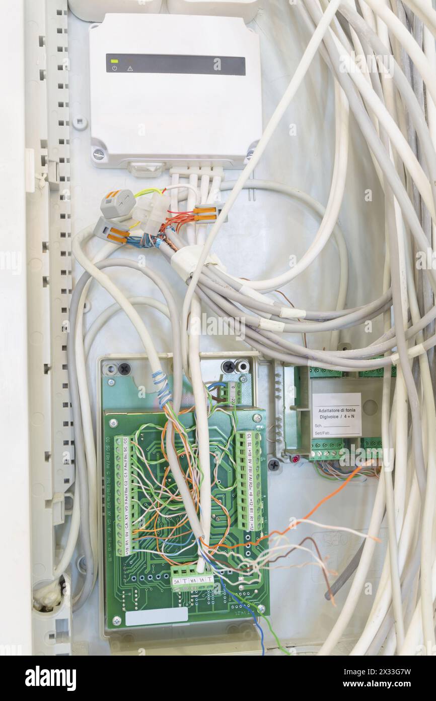 new panel, protector, socket, electrical network and switchboard ...