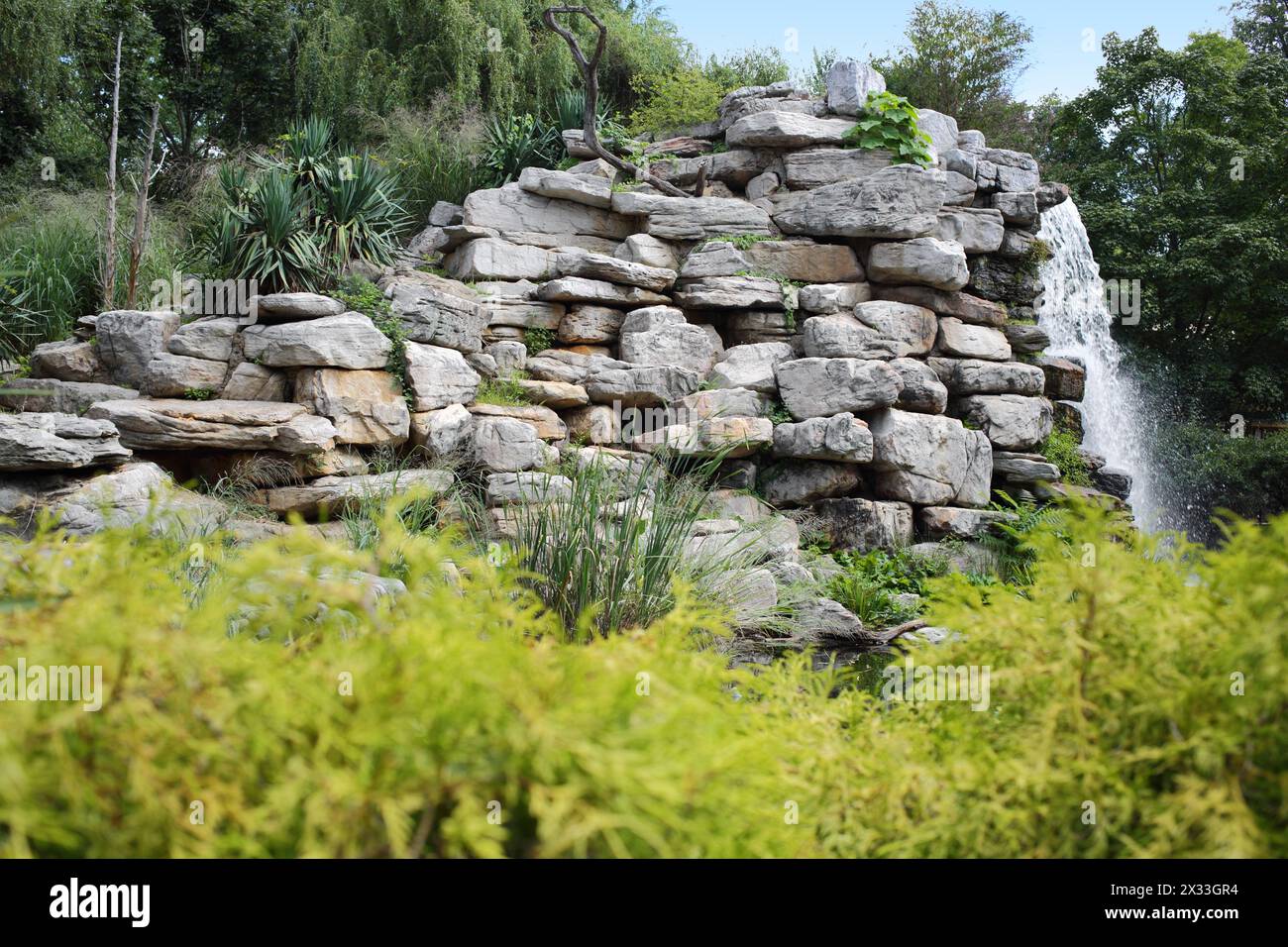 Man made waterfall among rocks hi-res stock photography and images - Alamy
