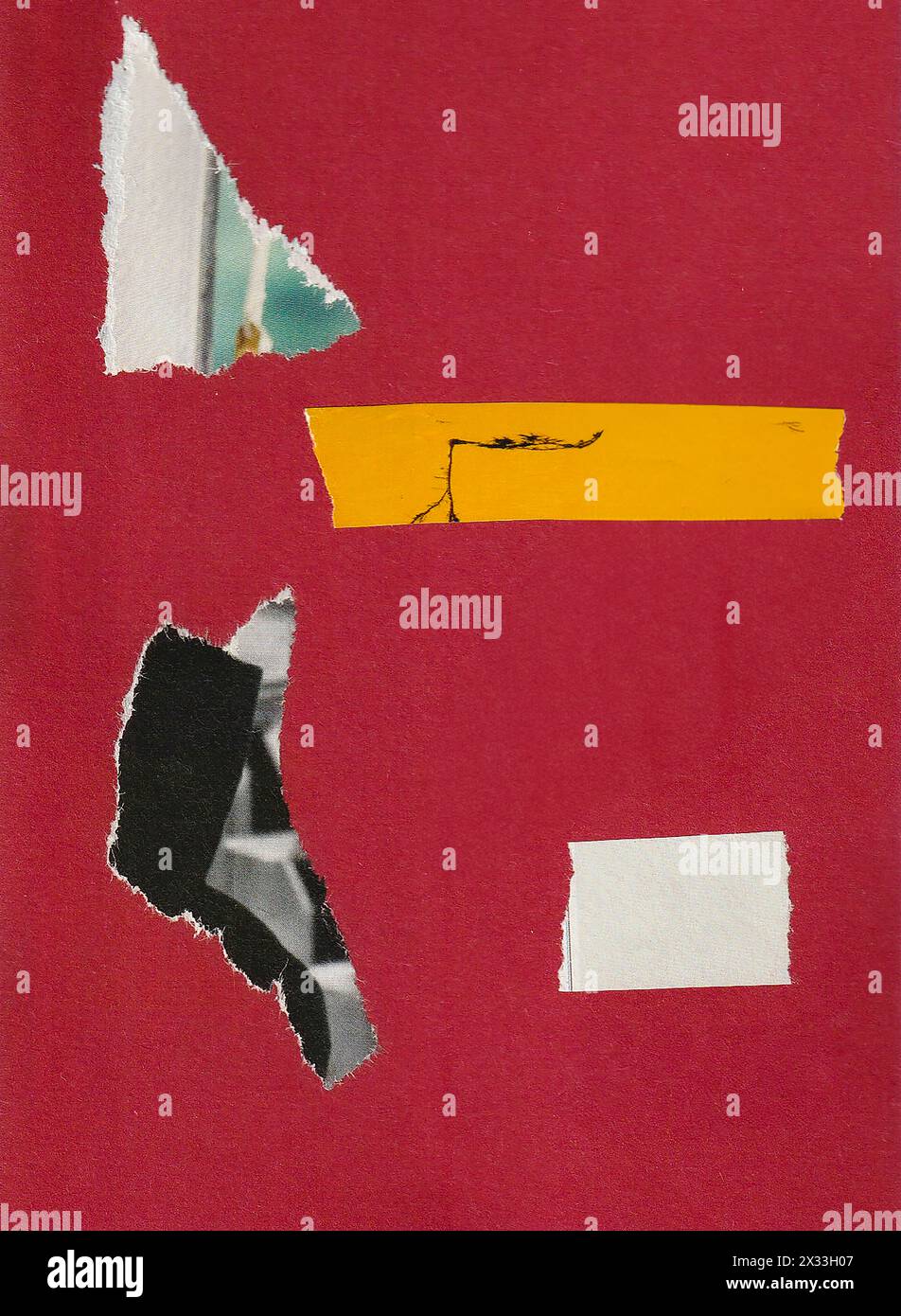 red collage with parts of photographs. Modern art Stock Photo - Alamy