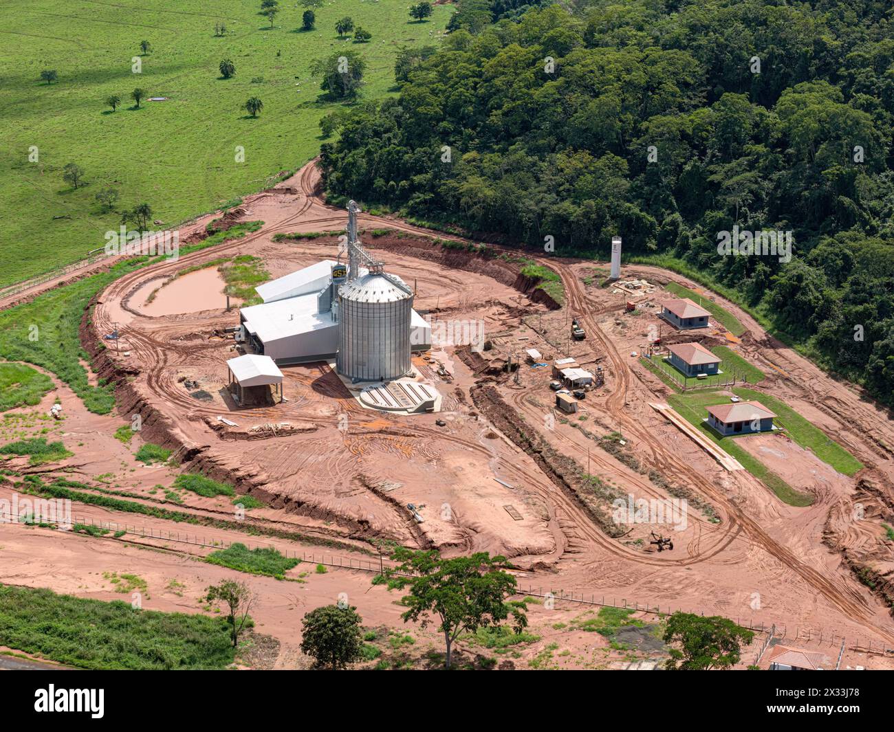Itaja, Goias, Brazil 04 15 2024: agricultural industrial construction ...