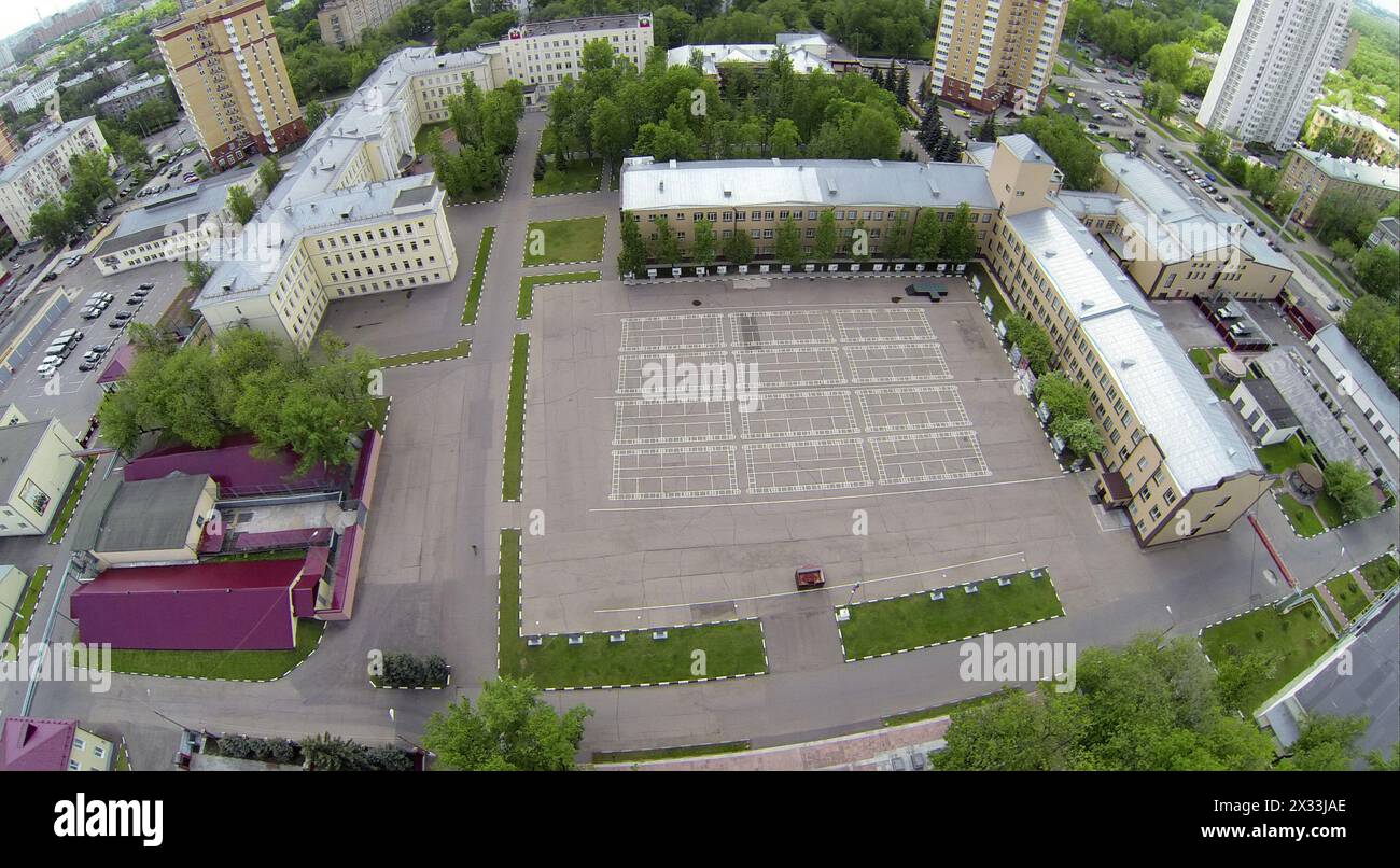 RUSSIA, MOSCOW - MAY 16, 2014: Plateau near barracks of military units ...