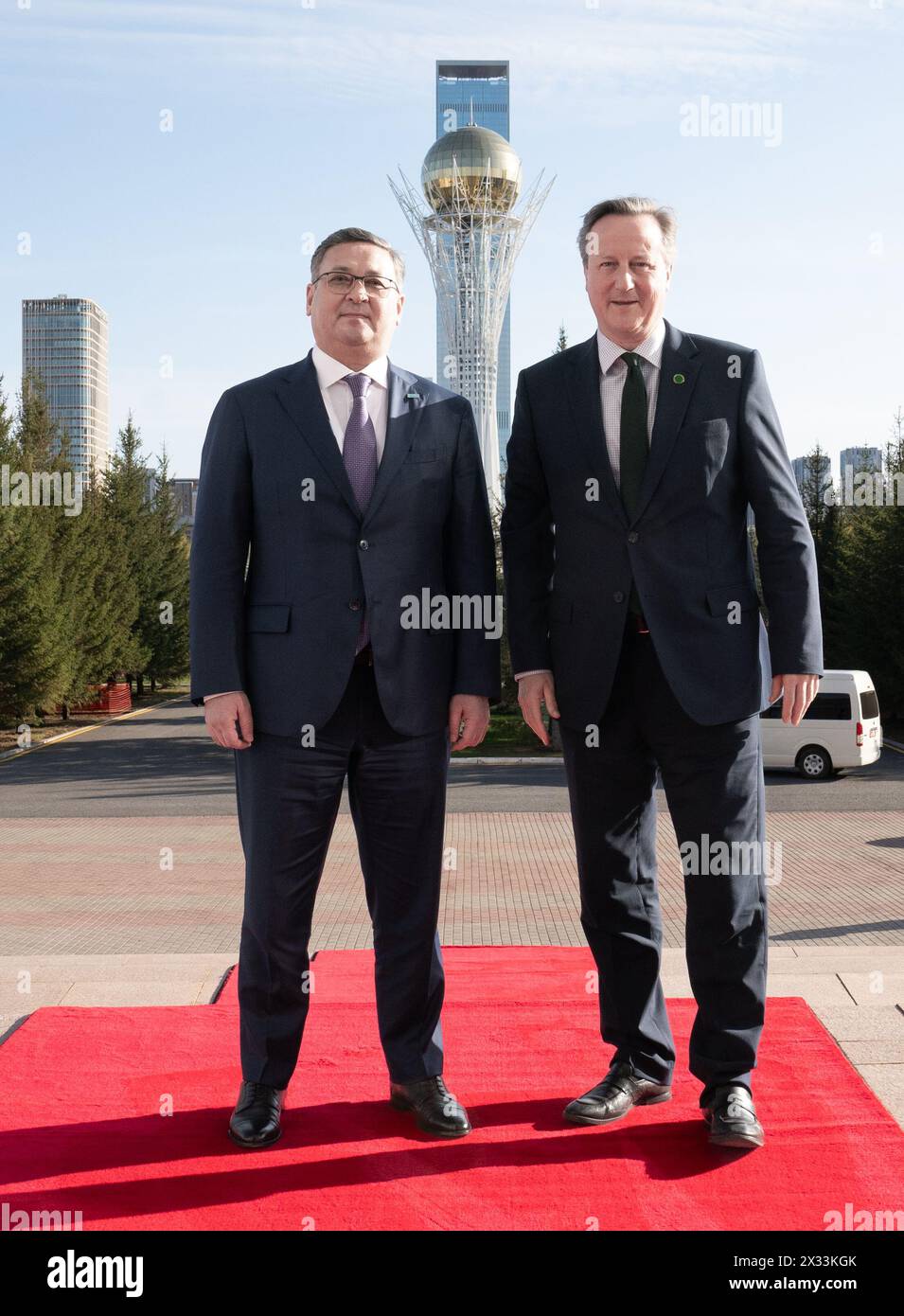 Foreign Secretary Lord David Cameron meets his Kazakh counterpart Murat ...