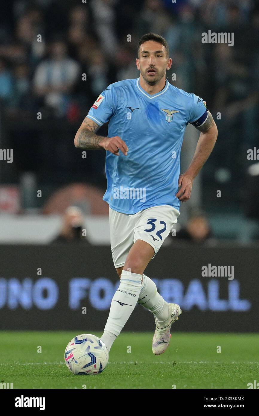 Roma, Italia. 23rd Apr, 2024. Lazio's Danilo Cataldi during the semi ...