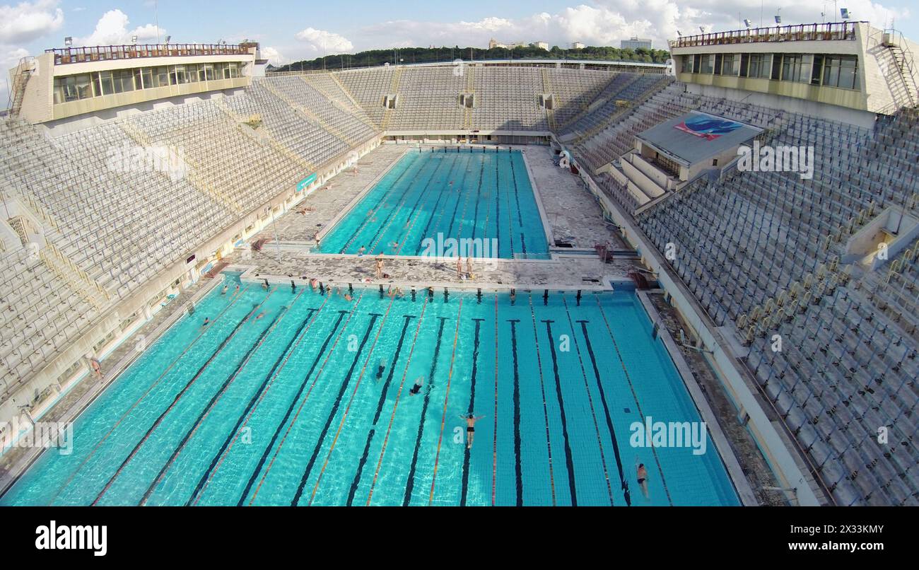 Olympic swimming pool aerial hi-res stock photography and images - Alamy