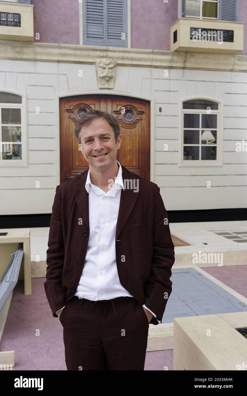 Portrait of Leandro Erlich (artist) in his artwork ‘Batiment’ at the ...