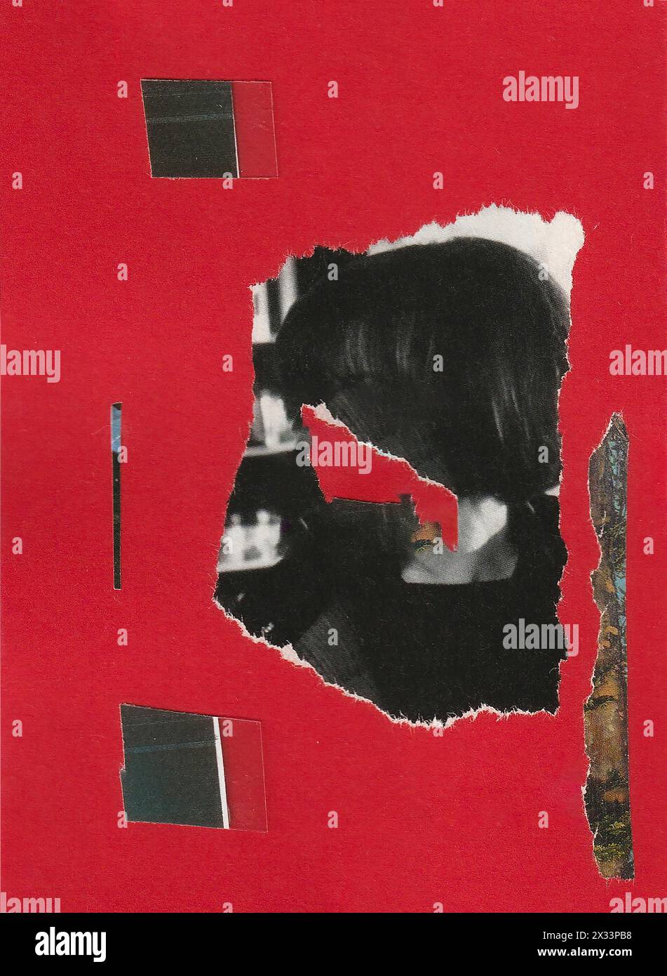 creative magical collage with black elements Stock Photo - Alamy