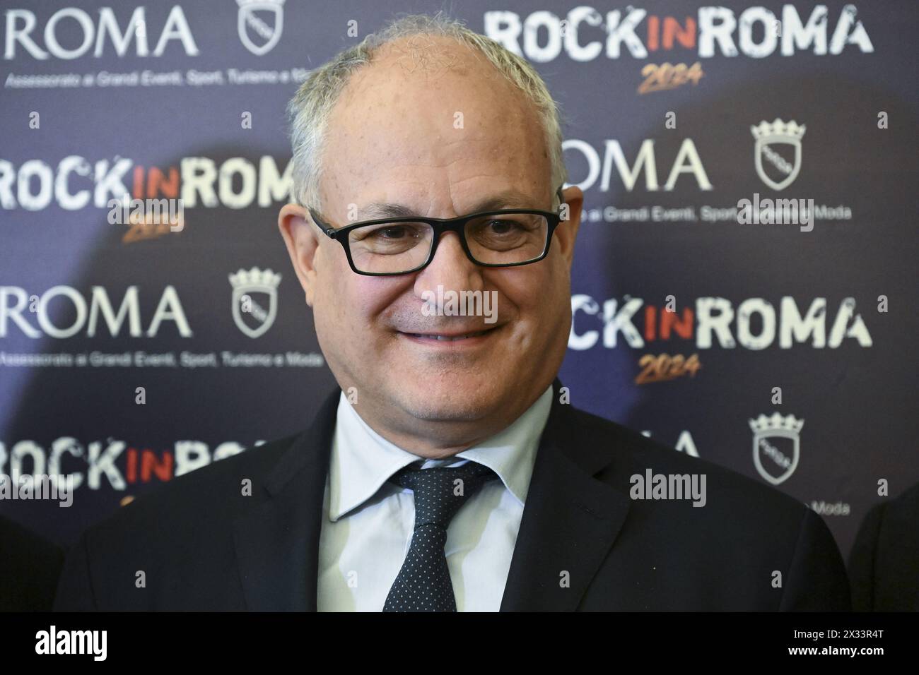 Rome, Italy. 24th Apr, 2024. Roberto Gualtieri during the press ...