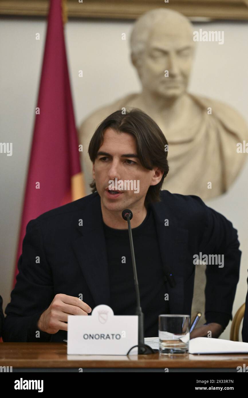 Rome, Italy. 24th Apr, 2024. Alessandro Onorato during the press ...