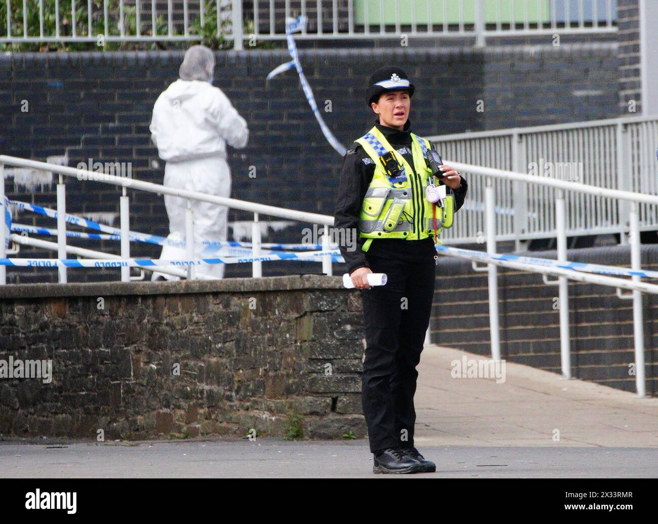 Police and Forensic investigators at Amman Valley school, in Ammanford ...