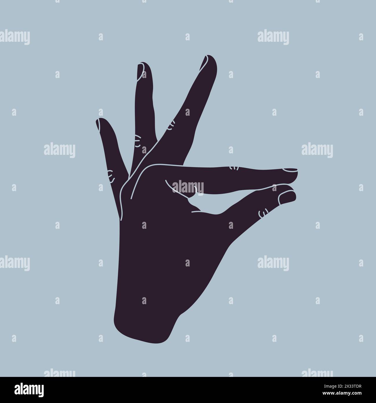 Human hand with fingers holding something thin. Holding hand gesture ...