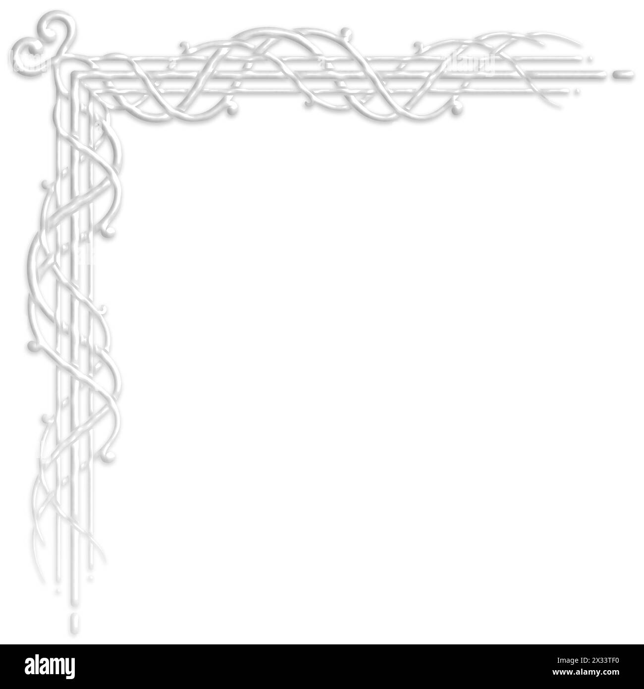 Art Deco style illustration creating a corner with interlocking lines ...