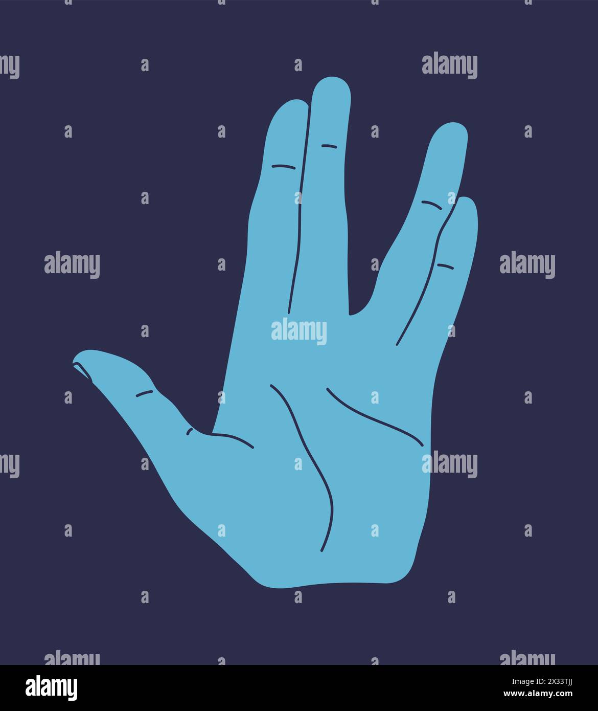Hand making Vulcan salute gesture. Live long and prosper hand sign ...
