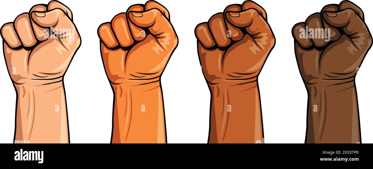 Raised fist drawing Stock Vector Images - Alamy