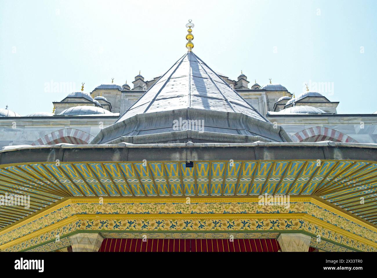 View from the courtyard of Istanbul's Fatih Mosque: the roof of the ...