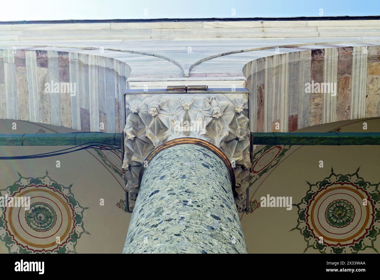 Detail of decoration in the courtyard of the Fatih Mosque in Istanbul ...