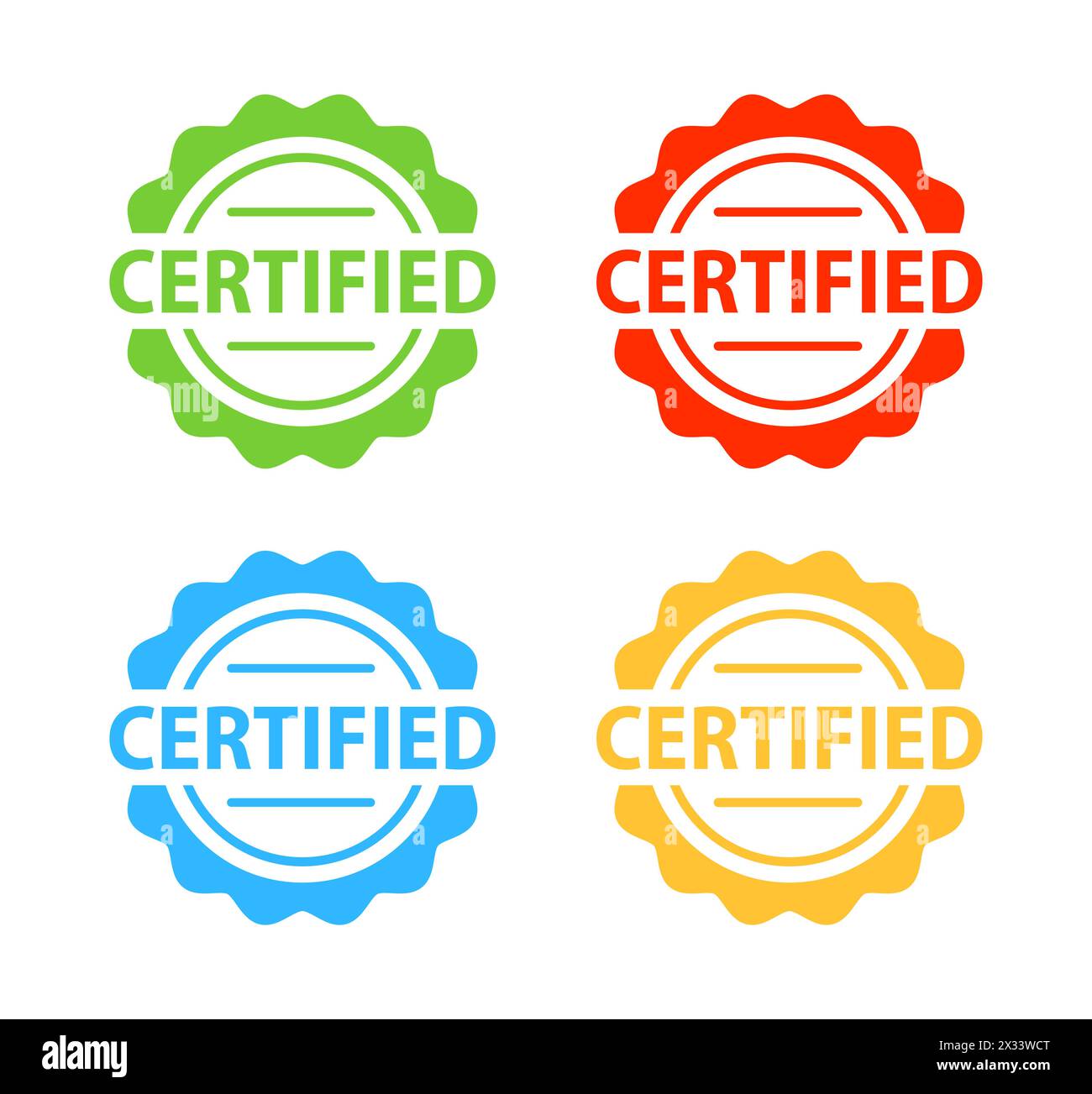 Certified stickers, Colorful label on white background Stock Vector ...
