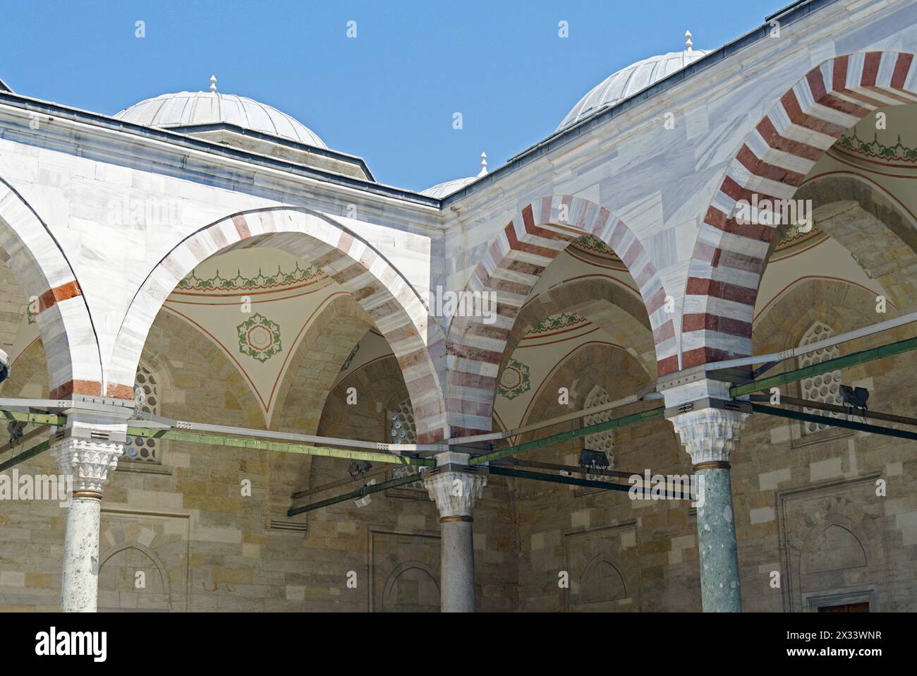 Fragment of the gallery of the courtyard of the Fatih Mosque in ...