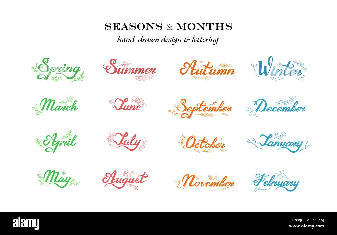 Month lettering hi-res stock photography and images - Alamy