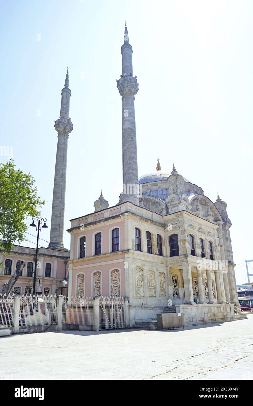 The building of the Ortakoy Mosque and its minarets - view from the ...