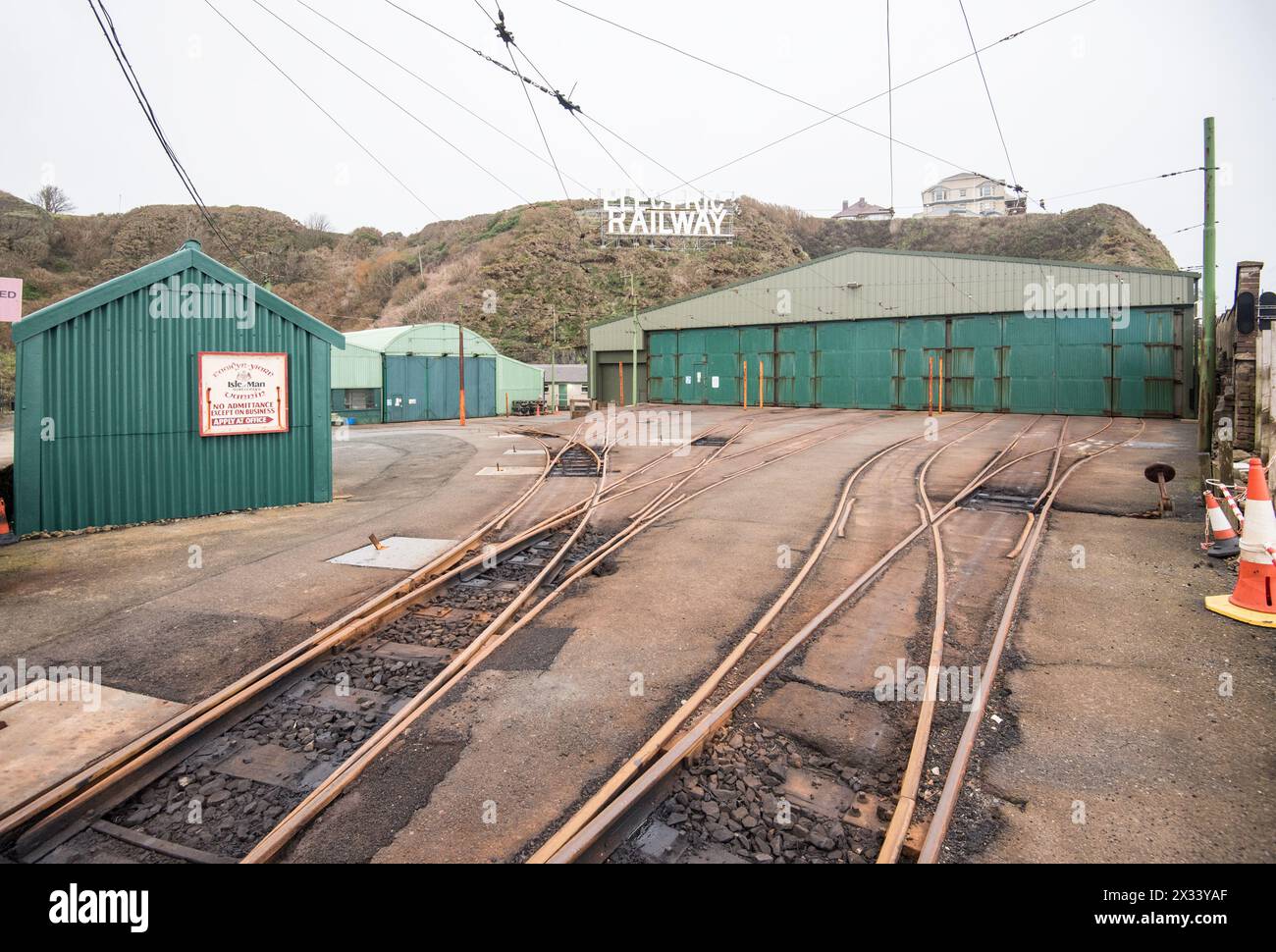 Te Electric Railway at Douglas ,isle f Man. Note Douglas has its own ...