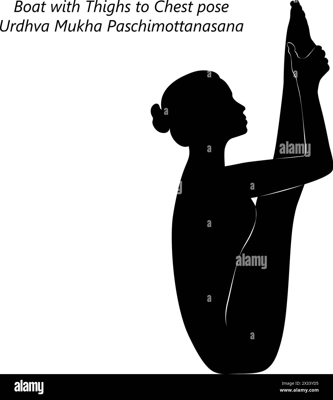 Silhouette of young woman practicing Urdhva Mukha Paschimottanasana ...