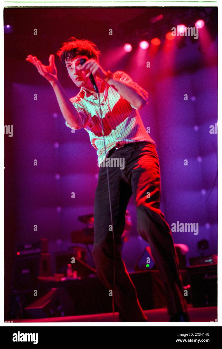 JARVIS COCKER, DIFFERENT CLASS TOUR, 1996: Jarvis Cocker of the band Pulp playing at Cardiff ...