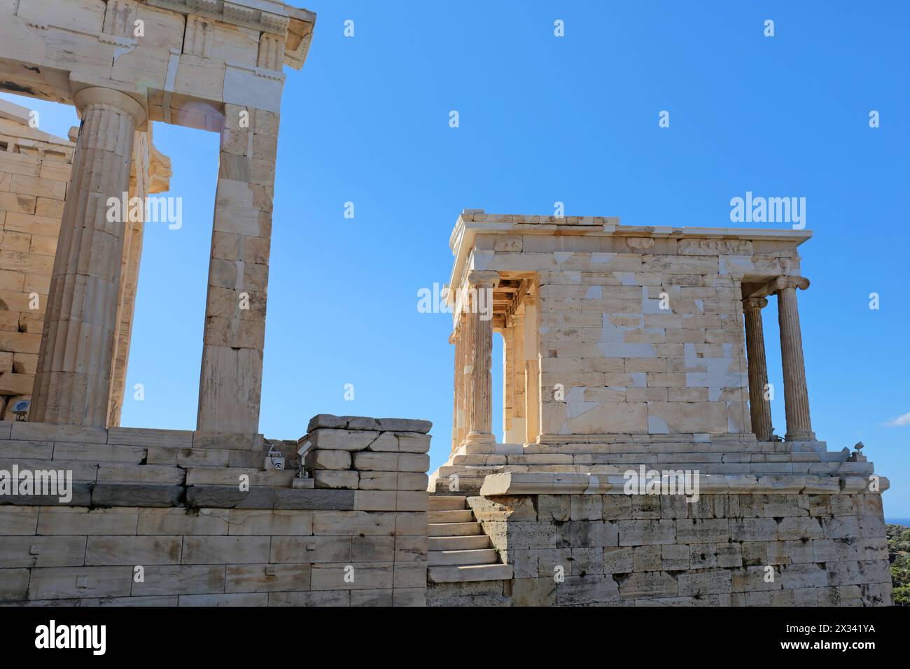 Temple of Athena Nike Propylaea, Acropolis in Athens, Greece Stock ...