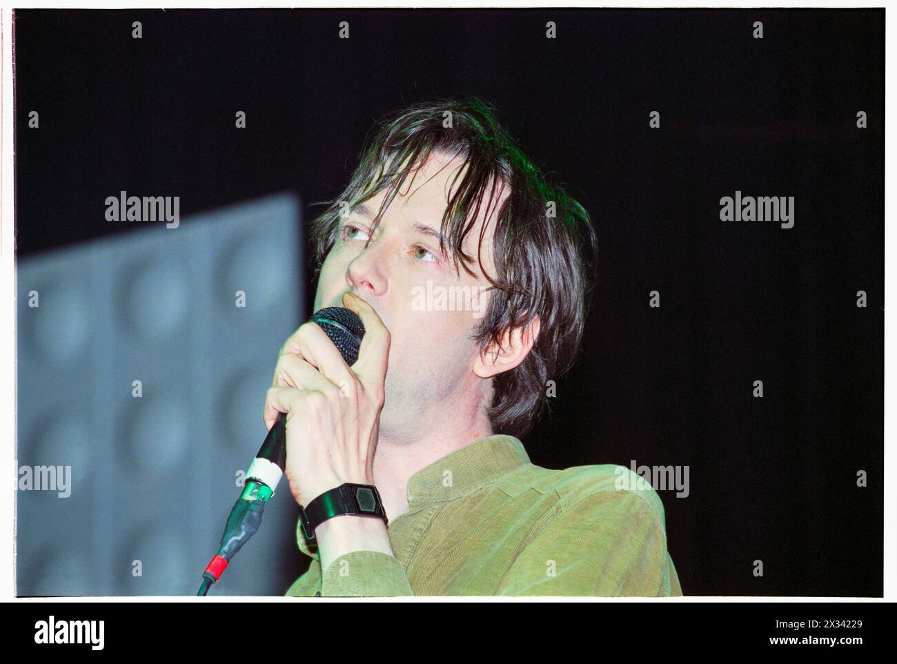 JARVIS COCKER, PULP, 2001: Jarvis Cocker of Pulp band playing live at Homelands Festival in ...