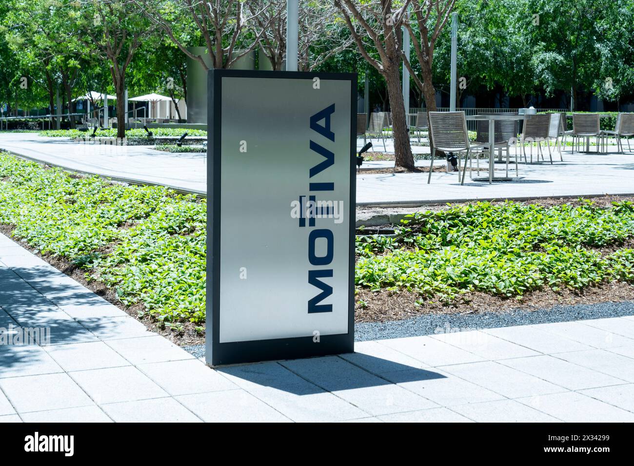 Motiva company ground sign at its headquarters in Houston Stock Photo ...