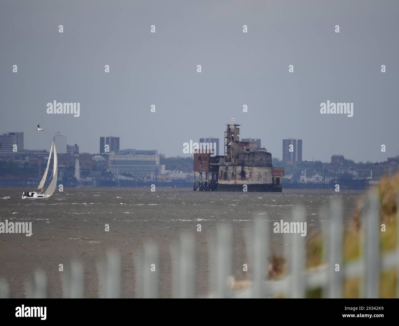 Sheerness, Kent, UK. 24th Apr, 2024. Iconic gun tower 'No 1 The Thames ...