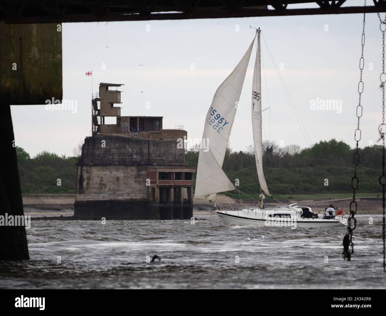 Sheerness, Kent, UK. 24th Apr, 2024. Iconic gun tower 'No 1 The Thames ...