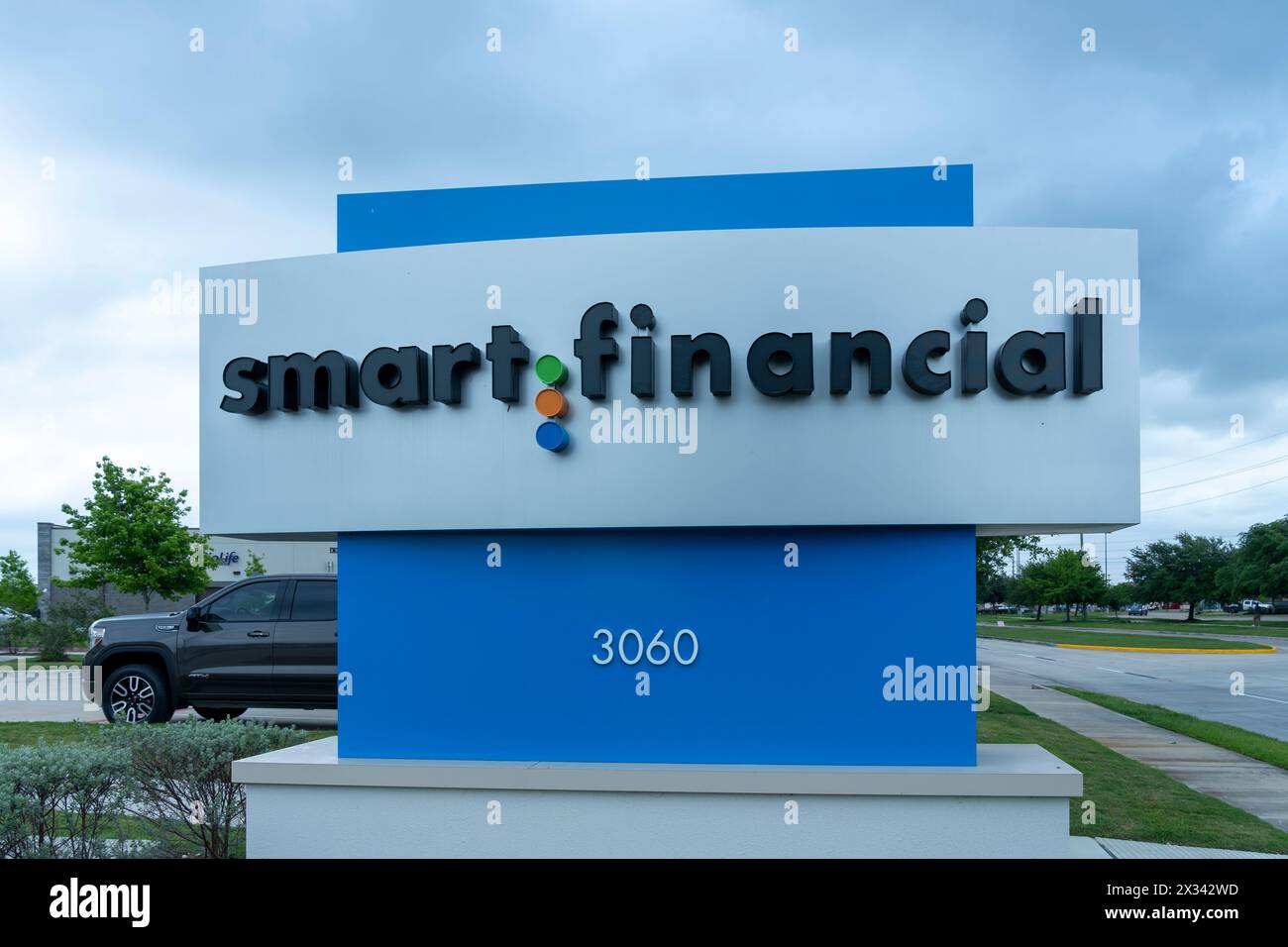 A Smart Financial Credit Union sign outside their office in Pearland ...