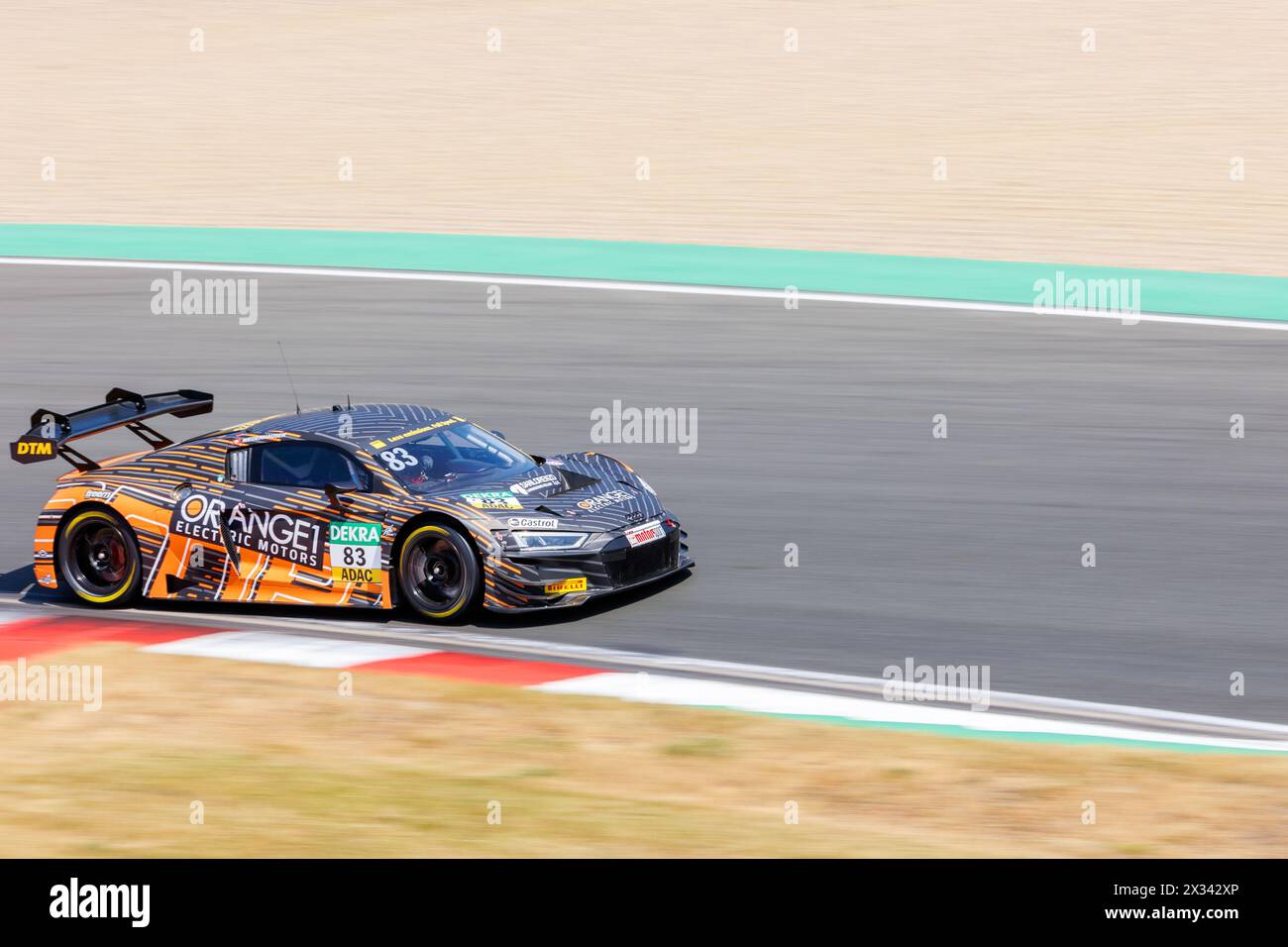 Oschersleben, Germany, May 28, 2023: Scenic motion blur view fast AUDI ...