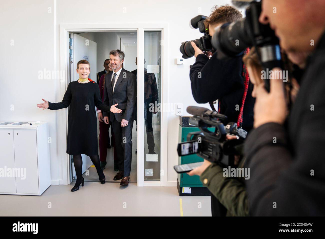 Copenhagen, Denmark. 24th Apr, 2024. King Frederik X arrives together ...