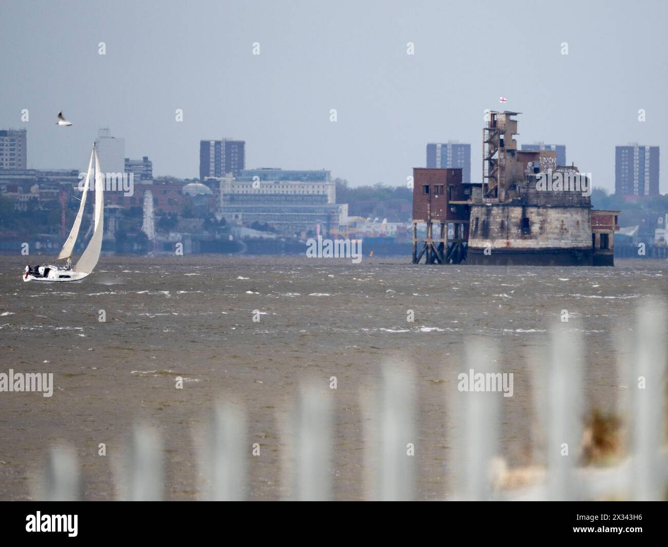 Sheerness, Kent, UK. 24th Apr, 2024. Iconic gun tower 'No 1 The Thames ...