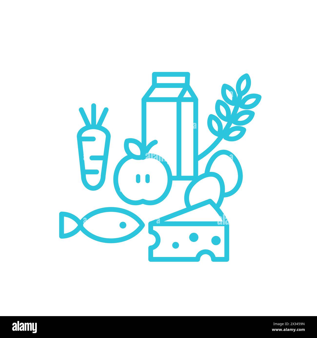 Nutrition icons. Isolated on white background. From blue icon set Stock ...