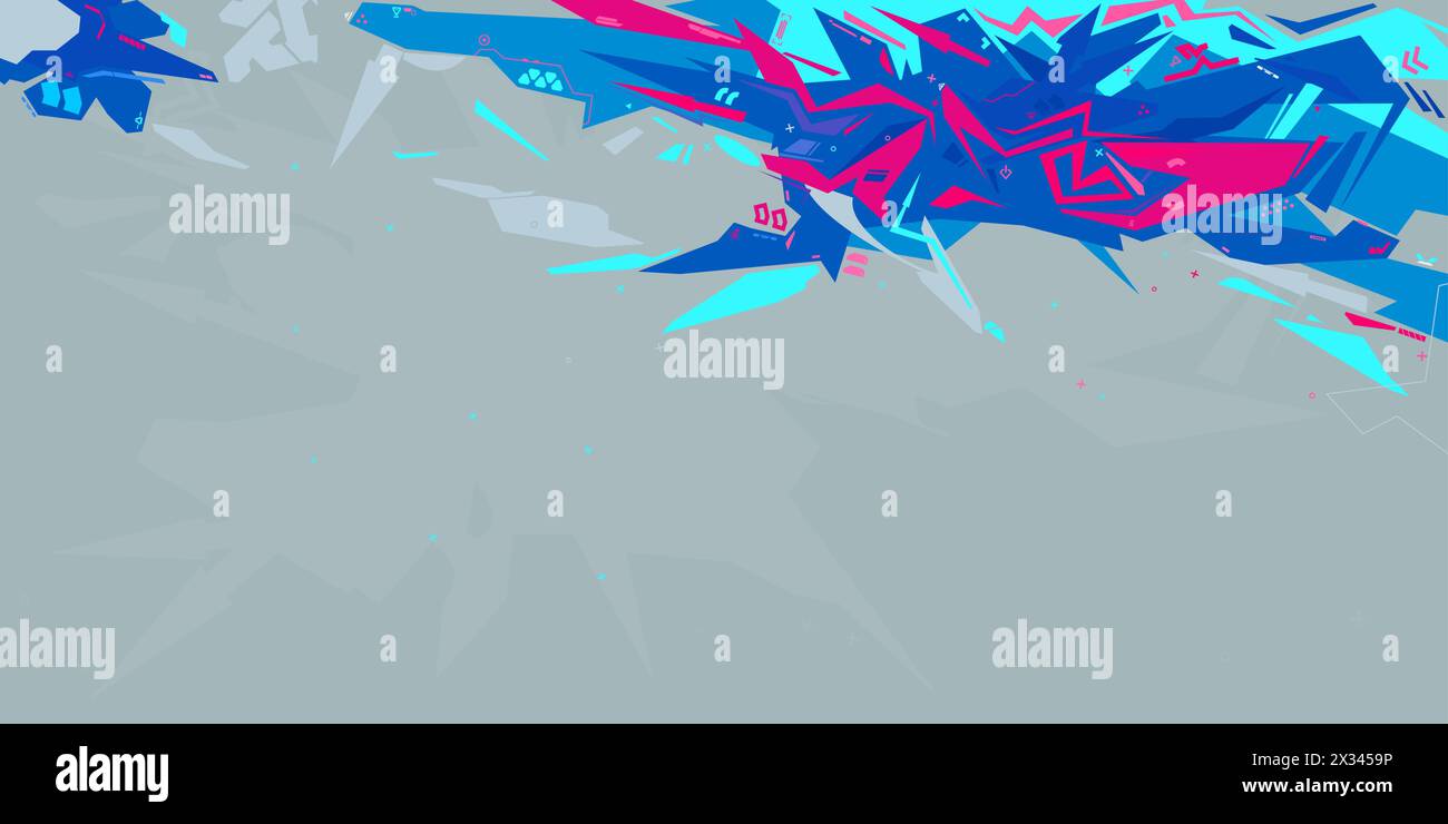Modern Cyber Abstract Urban Street Art Graffiti Style Vector ...