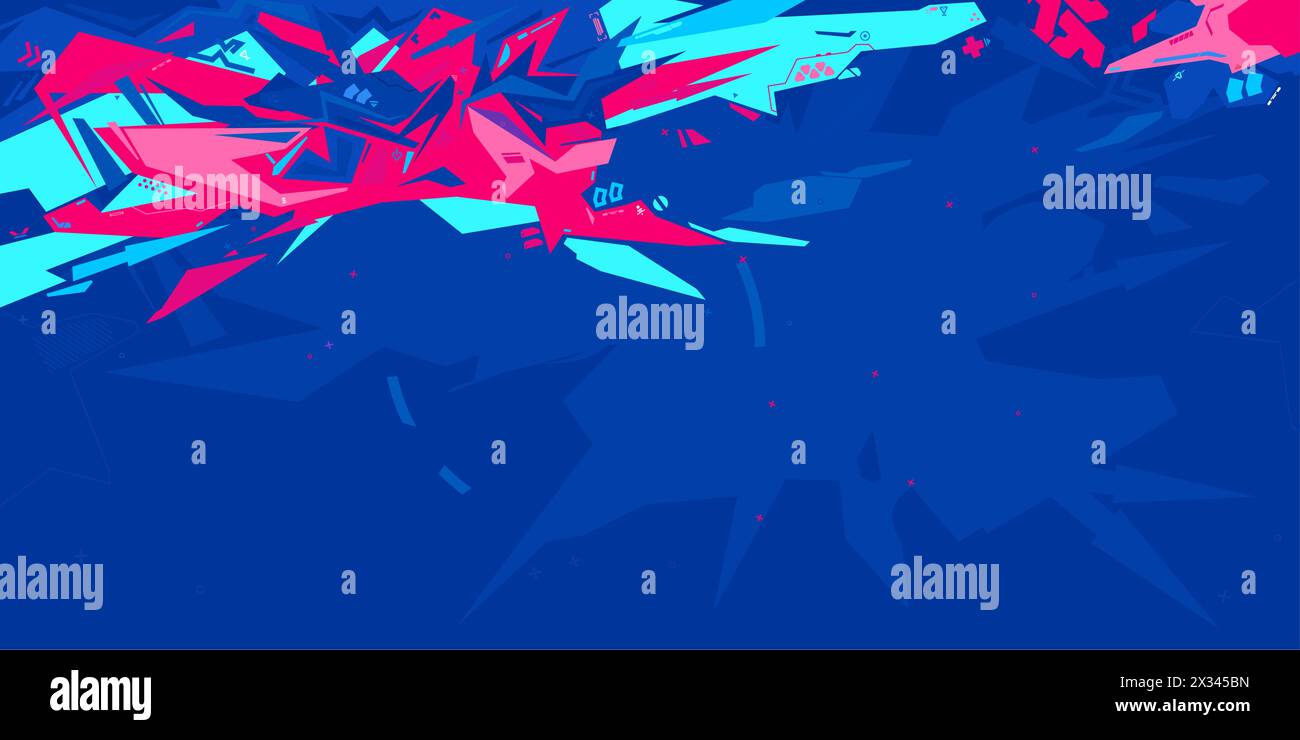 Modern Cyber Abstract Urban Street Art Graffiti Style Vector ...