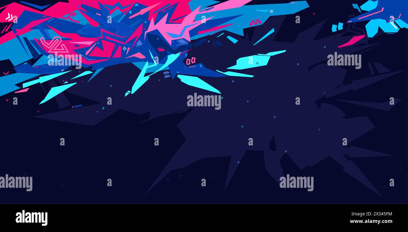 Cool Trendy Cyber Abstract Urban Street Art Graffiti Style Vector ...