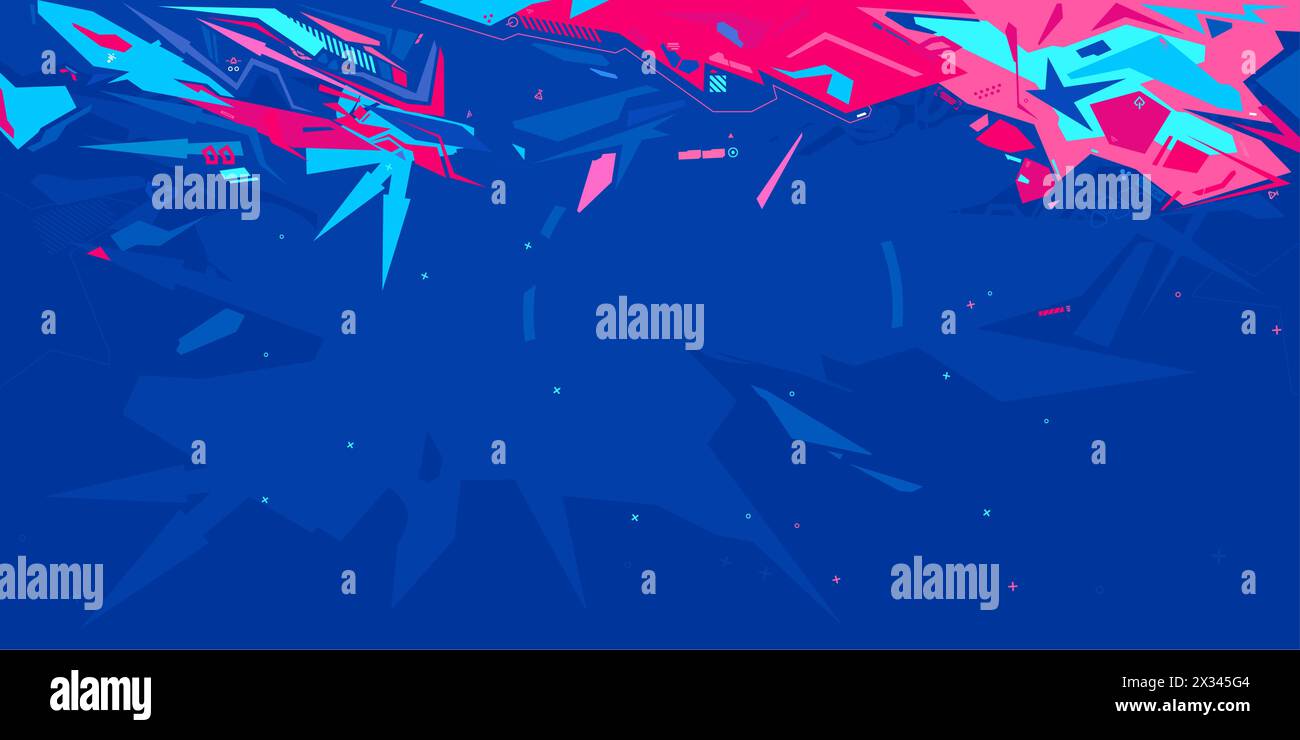 Trendy Cyber Abstract Urban Street Art Graffiti Style Vector ...