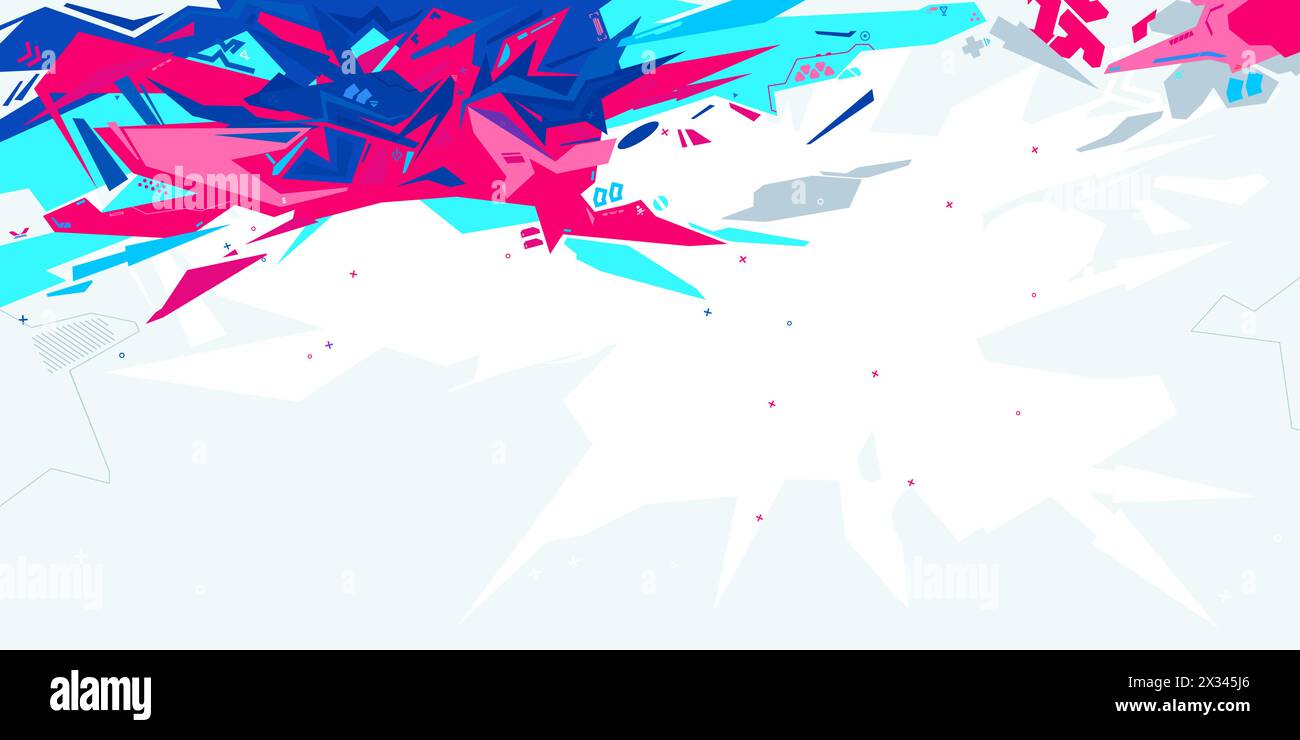 Modern Cyber Abstract Urban Street Art Graffiti Style Vector ...